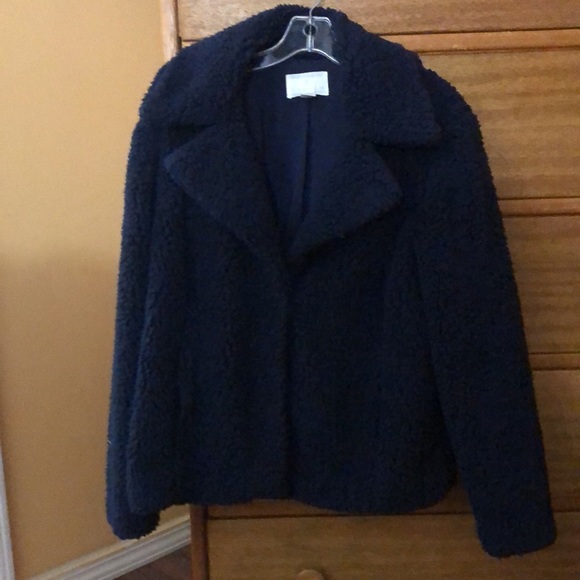 Caslon | Jackets & Coats | Fuzzy Blue Jacket By Caslon Size Small ...